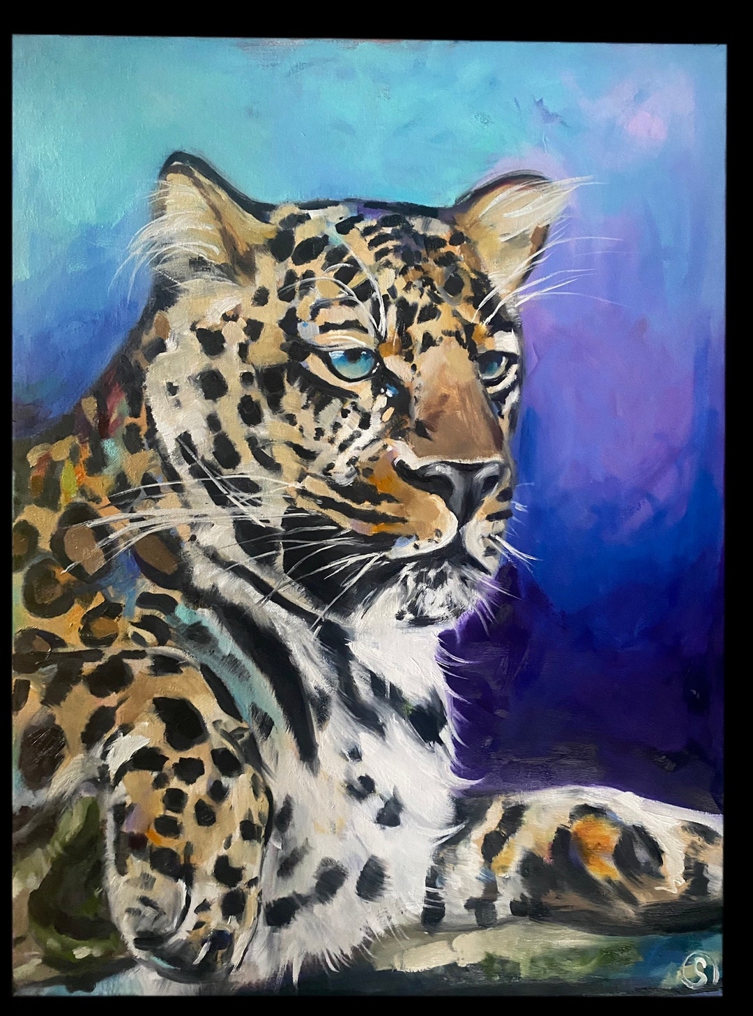 Sitting Quietly Original Leopard Oil Painting - Etsy
