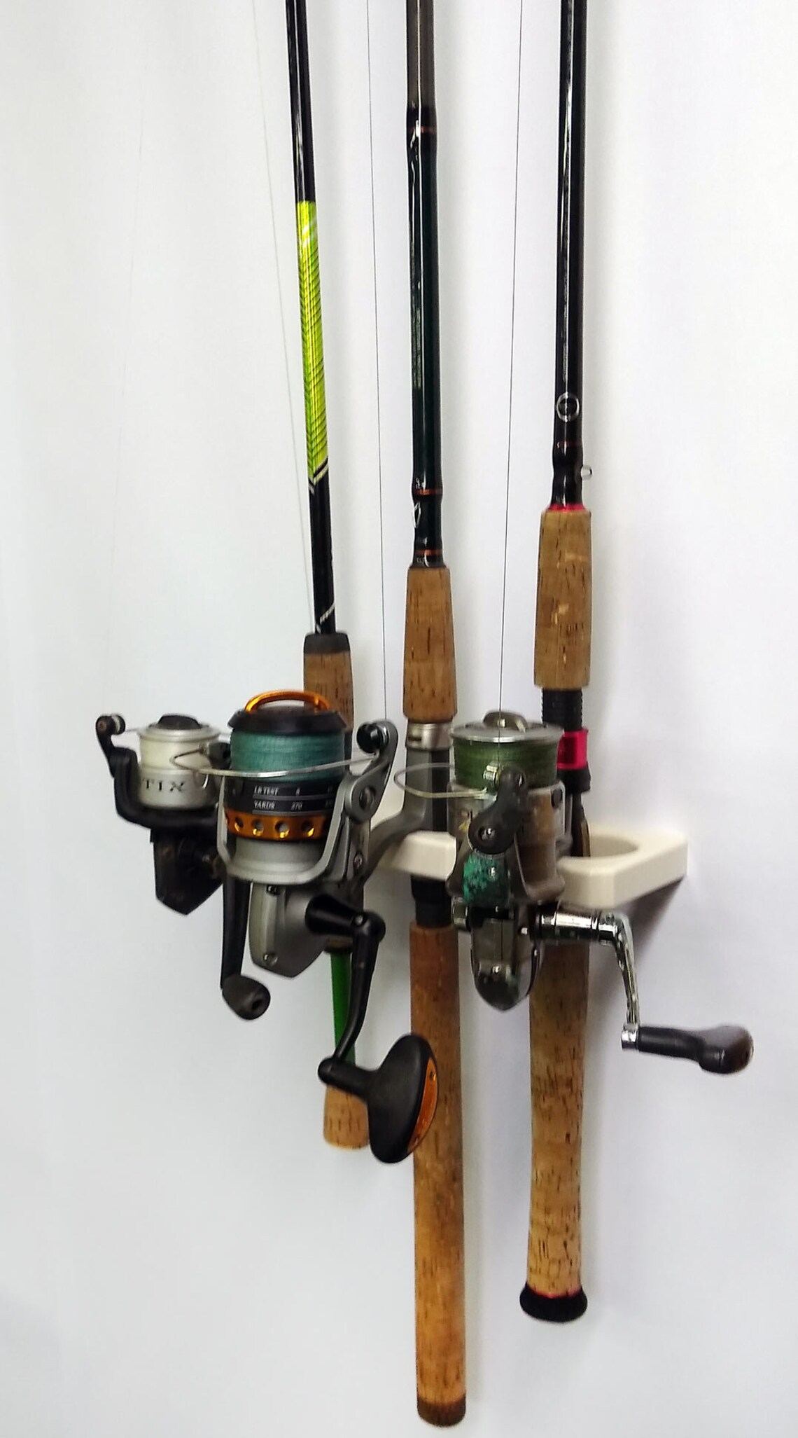 3 Fishing Rod Holder Vertical Console Boat Wall Rack Bungee - Etsy