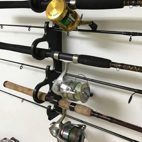 15 Deluxe Fishing Rod Pole Reel Holder Garage Wall Mount Rack - Etsy