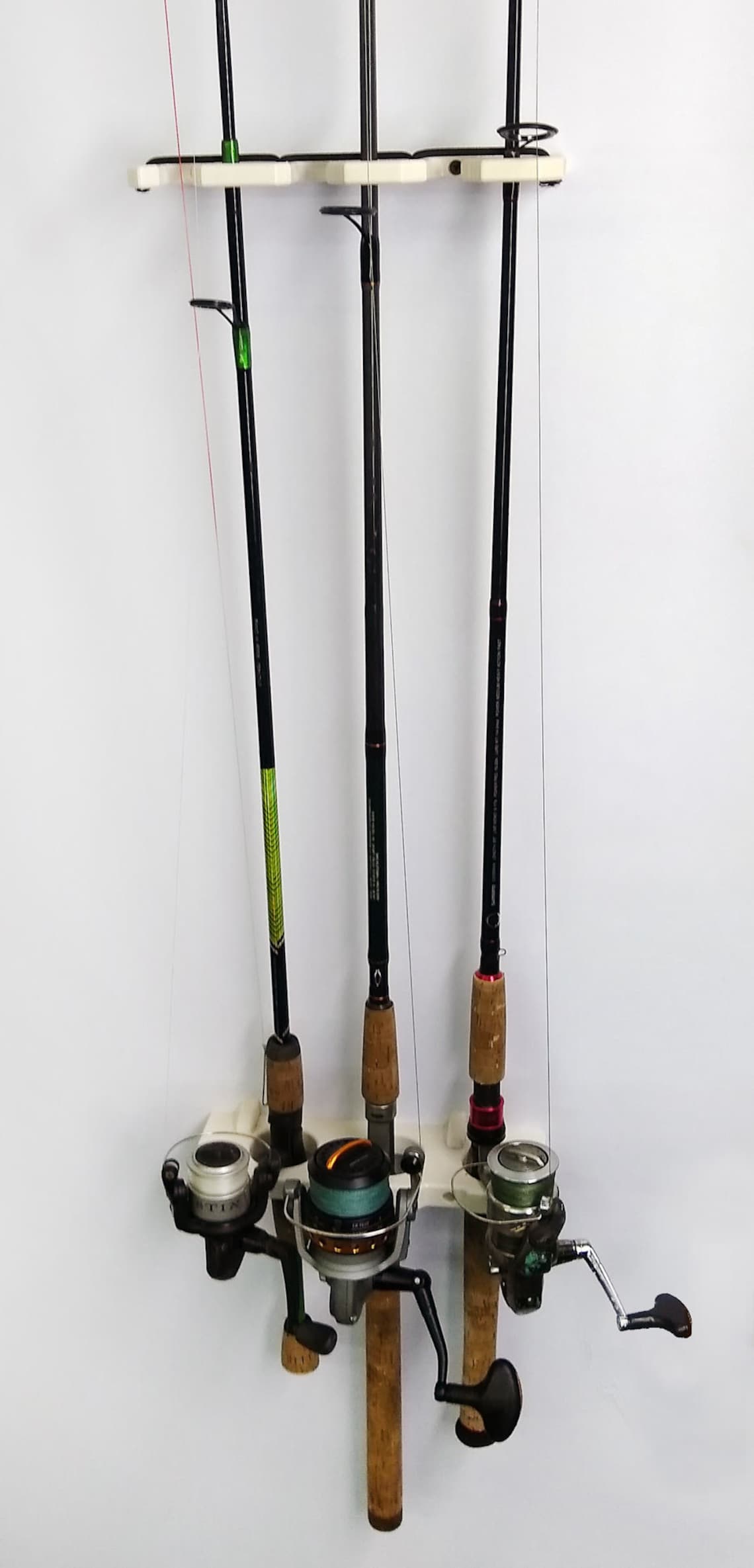 3 Fishing Rod Holder Vertical Console Boat Wall Rack Bungee | Etsy