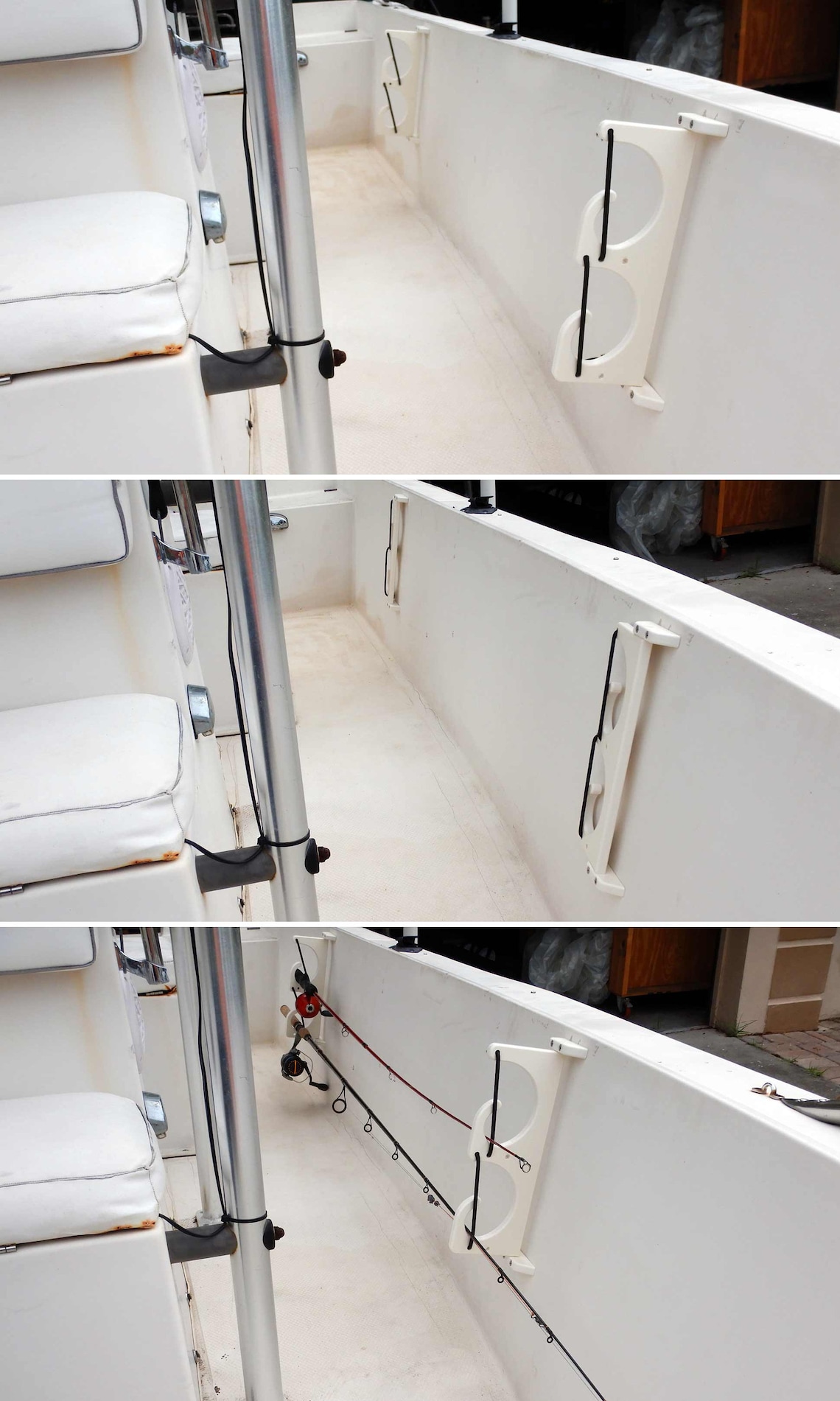 2 Fishing Rod Pole Reel Folding Holder Gunwale Boat Rack | Etsy