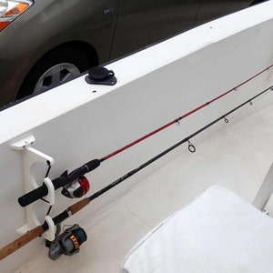2 Fishing Rod Pole Reel Folding Holder Gunwale Boat Rack | Etsy