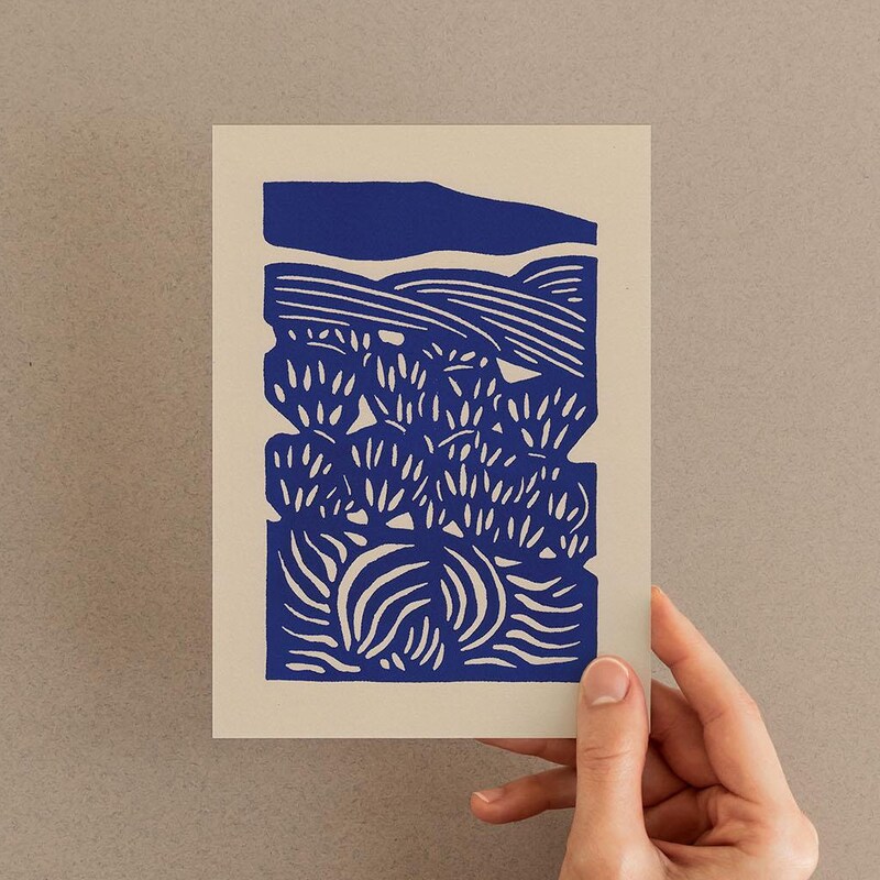 Linocut Landscape - Etsy