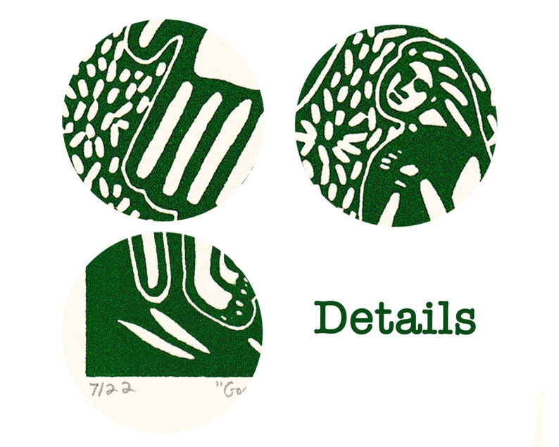 Limited Edition Block Print of God Clothing Adam and Eve, Linocut in ...