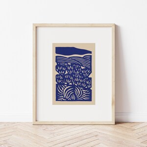 Landscape Block Print, Linocut, Lino Print, Block Print Art, Bohemian ...