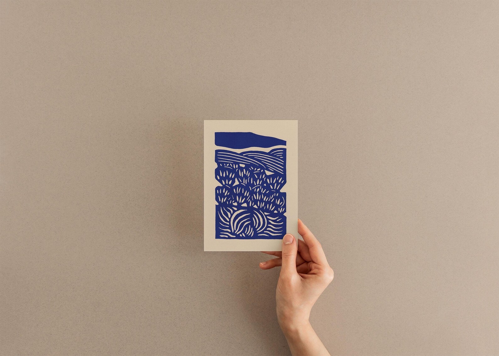 Landscape Block Print, Linocut, Lino Print, Block Print Art, Bohemian ...