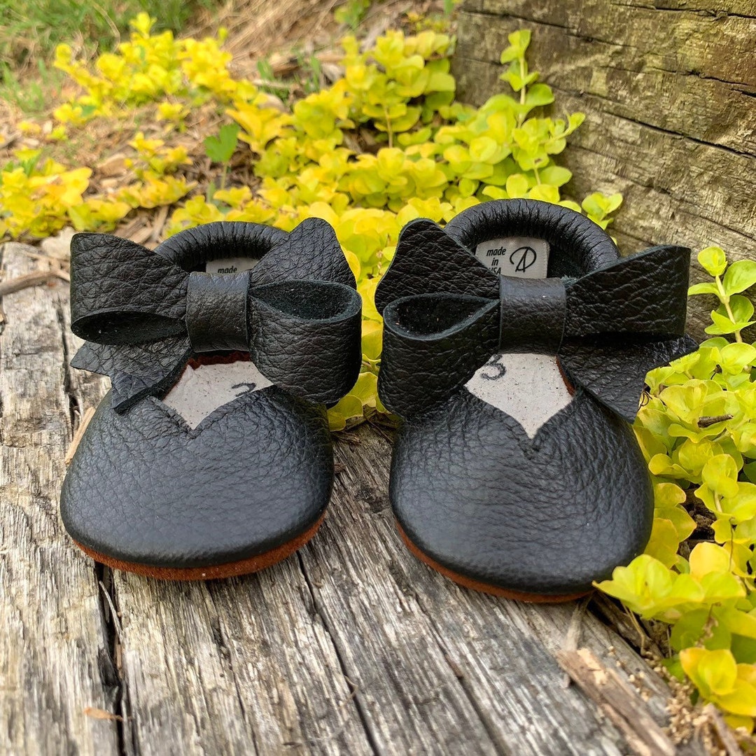 Baby Moccasins, Black Summer Mary Jane Baby Moccasins, Baby Girl Shoes ...