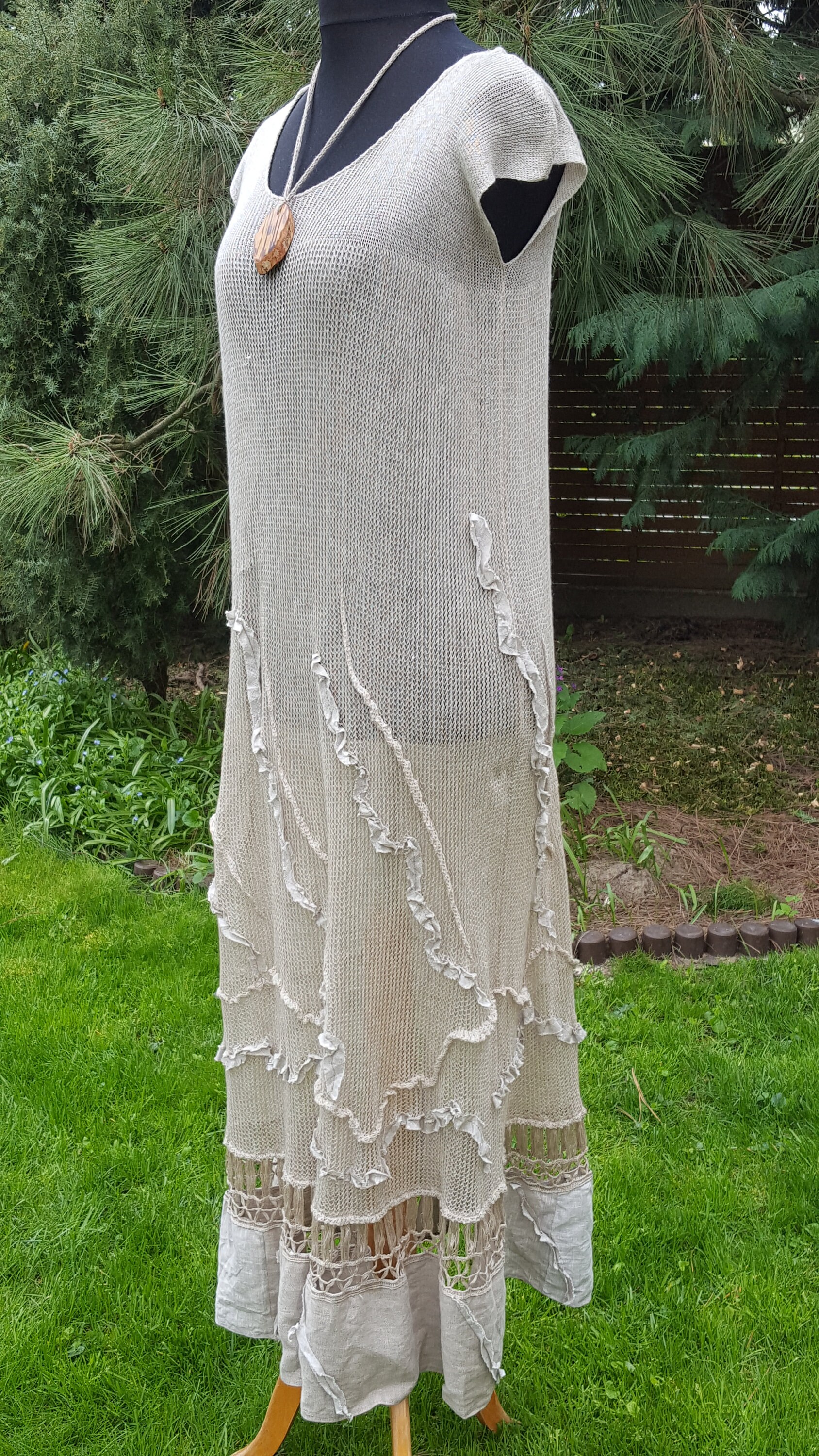 Translucent Linen Maxi Dress for Summer. Linen Lace Dress and - Etsy