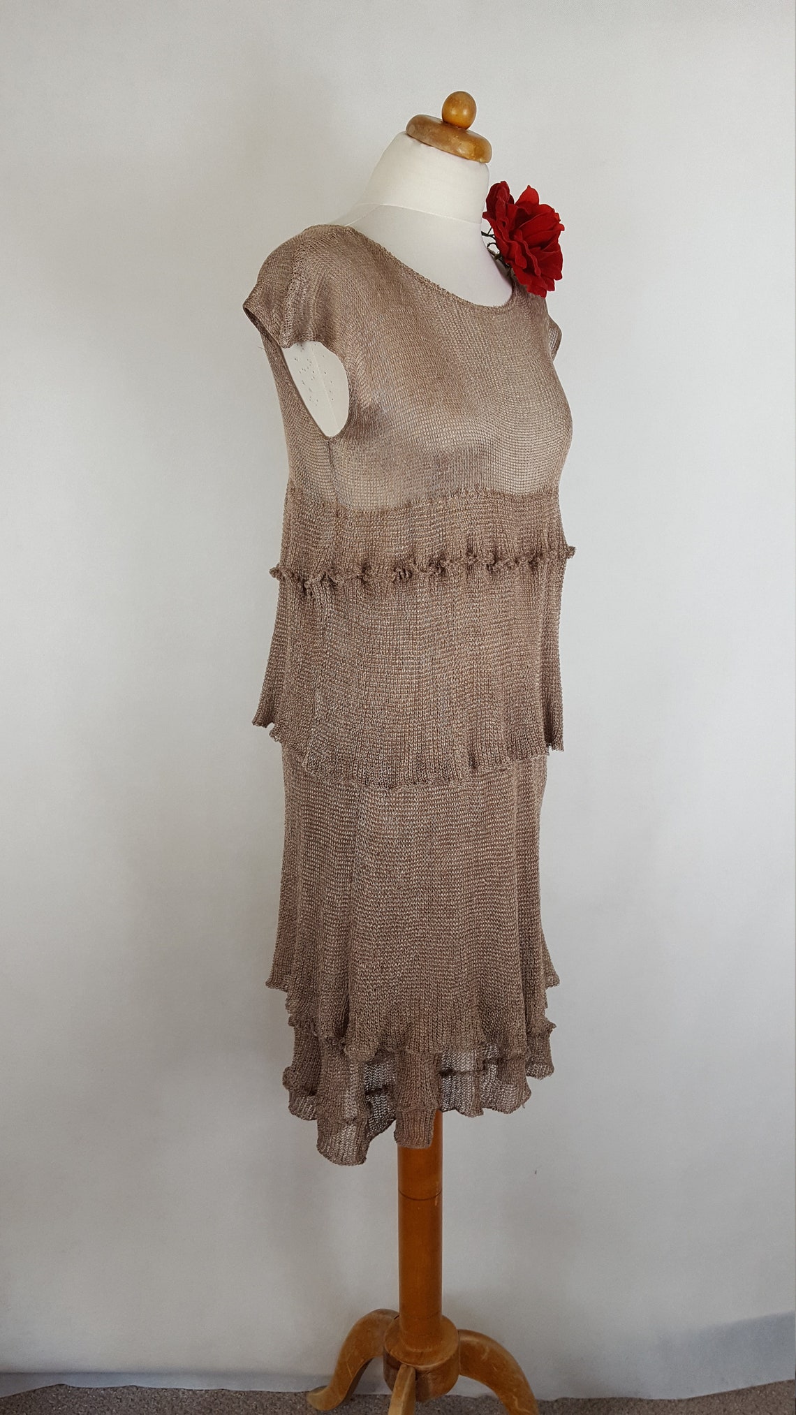 Ecological Midi Dress in Linen and Viscose Silk. Linen Jersey Dress ...