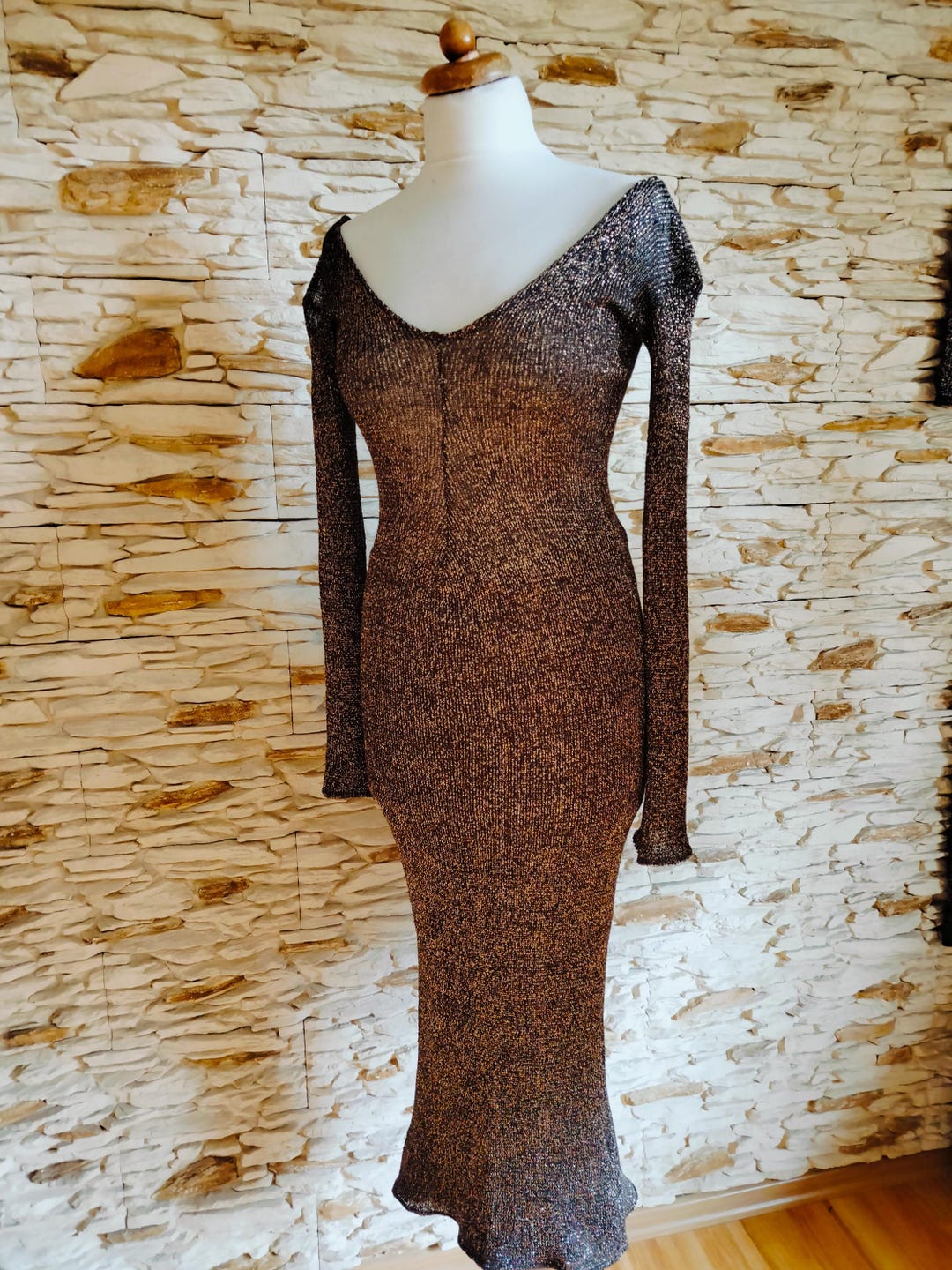 Linen Maxi Dress. Maxi Dress. Gold Dress. Wedding Dress. Ecological ...