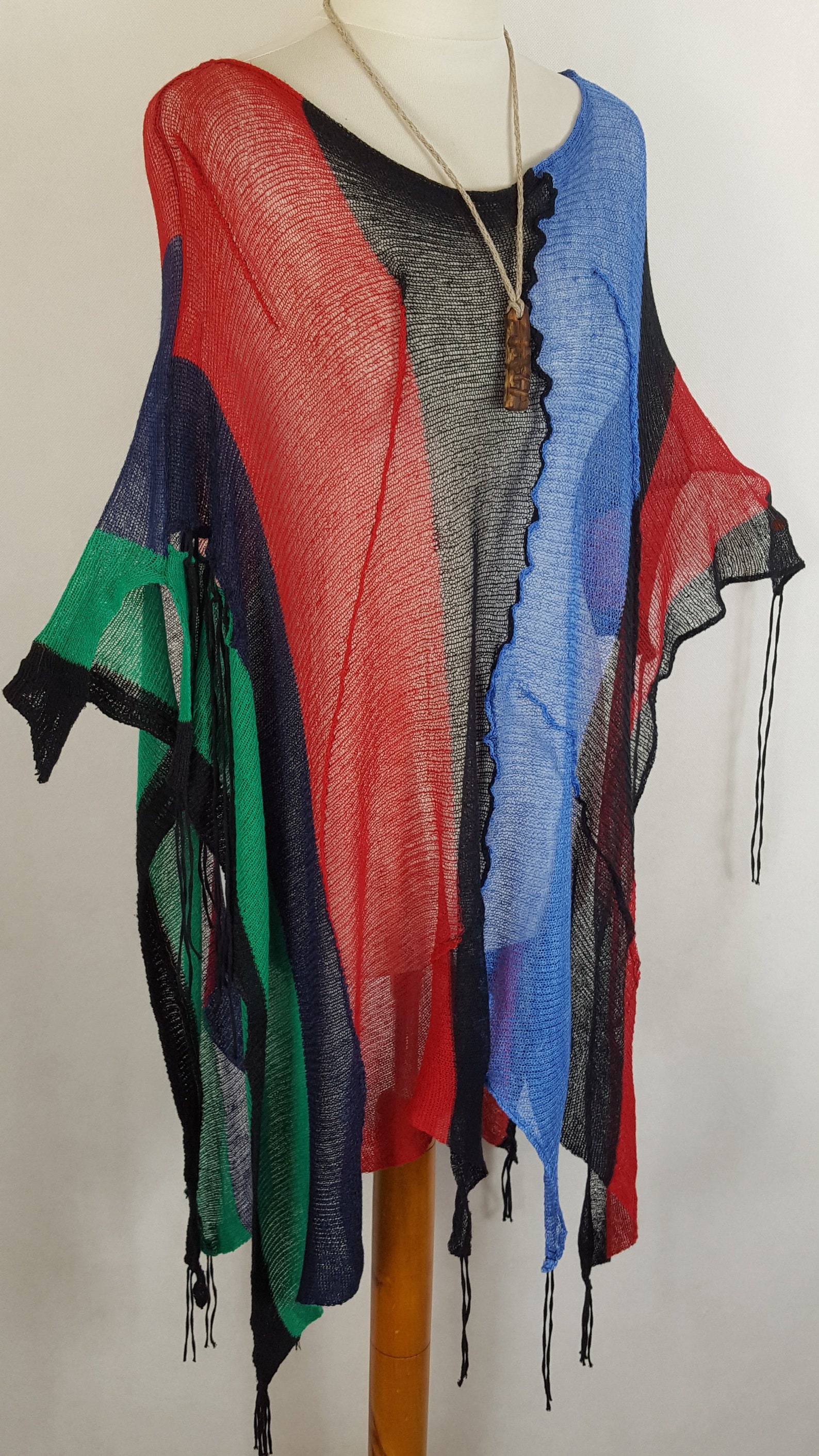Colorful Linen Poncho. Linen Poncho With Tassels. Vegan Poncho - Etsy