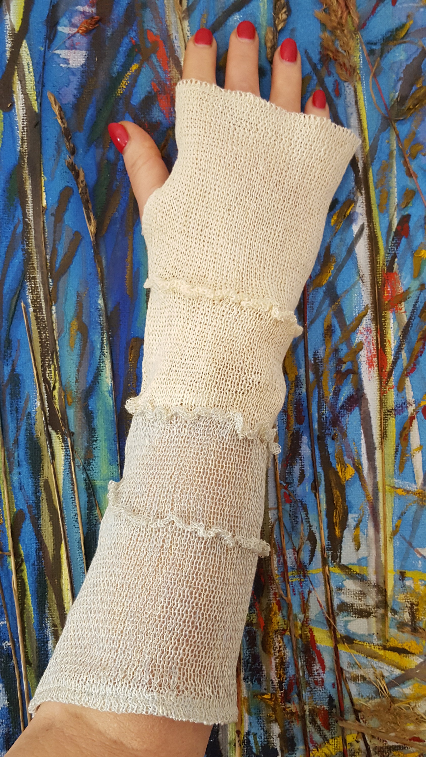 Linen Mittens, Vegan Mittens, Two-color Mittens - Etsy