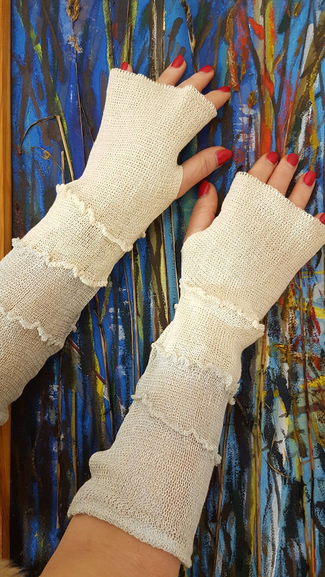 Linen Mittens, Vegan Mittens, Two-color Mittens - Etsy