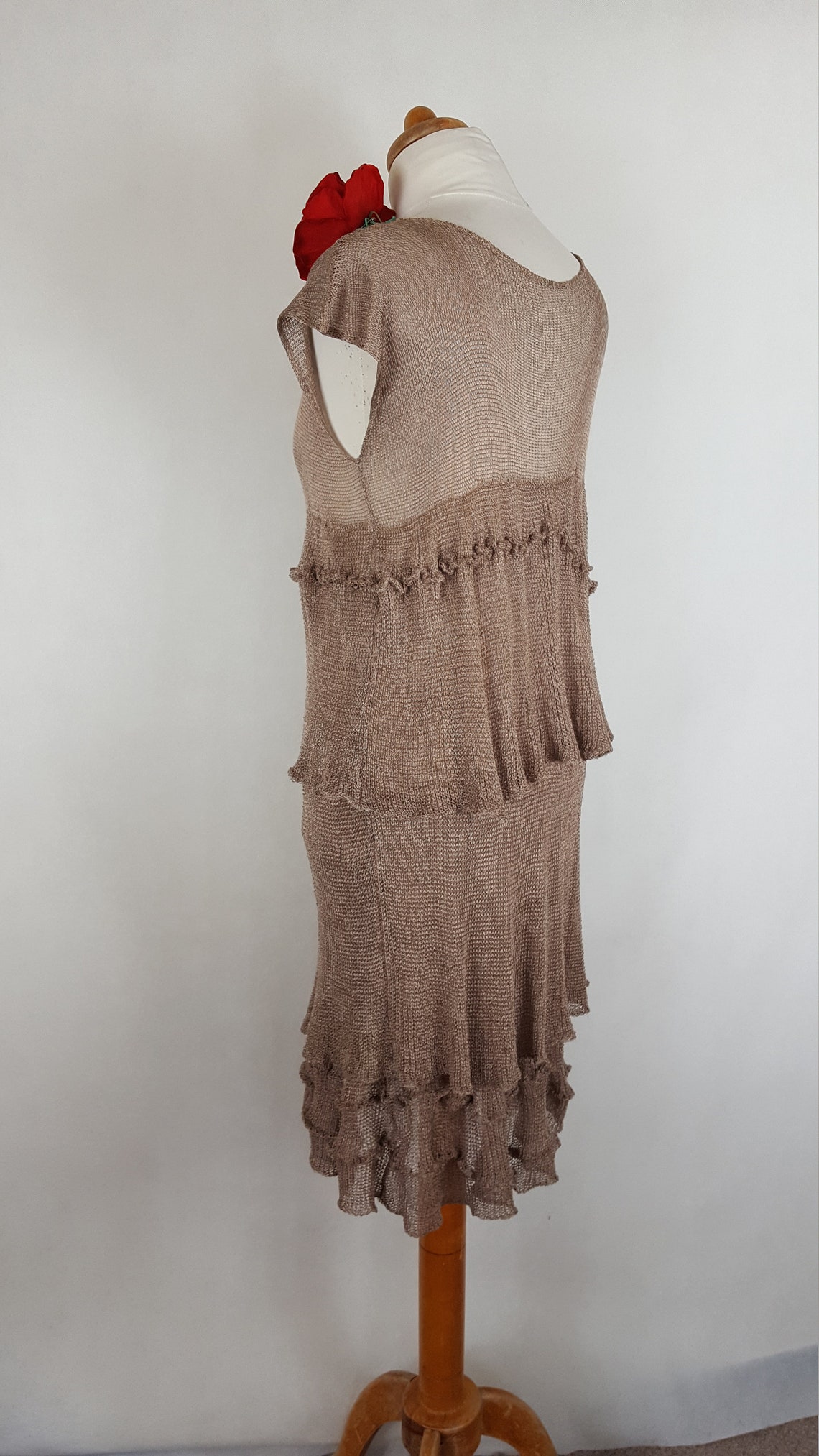 Ecological Midi Dress in Linen and Viscose Silk. Linen Jersey Dress ...