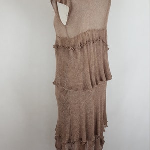 Ecological Midi Dress in Linen and Viscose Silk. Linen Jersey Dress ...