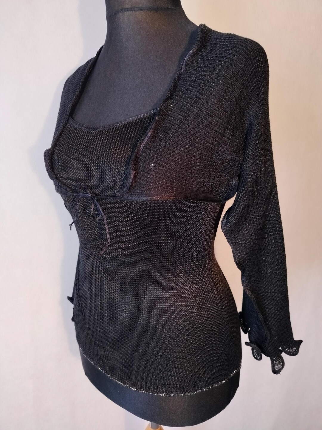 Black Set With Bolero, Black Bolero and Cami Top. Black Blouse. Black ...