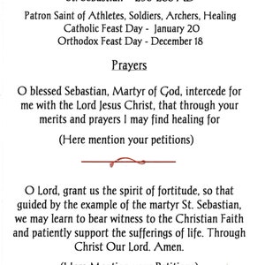 Tertio Ordo Relic of Saint Sebastian - Patron of Athletes, Soldiers ...