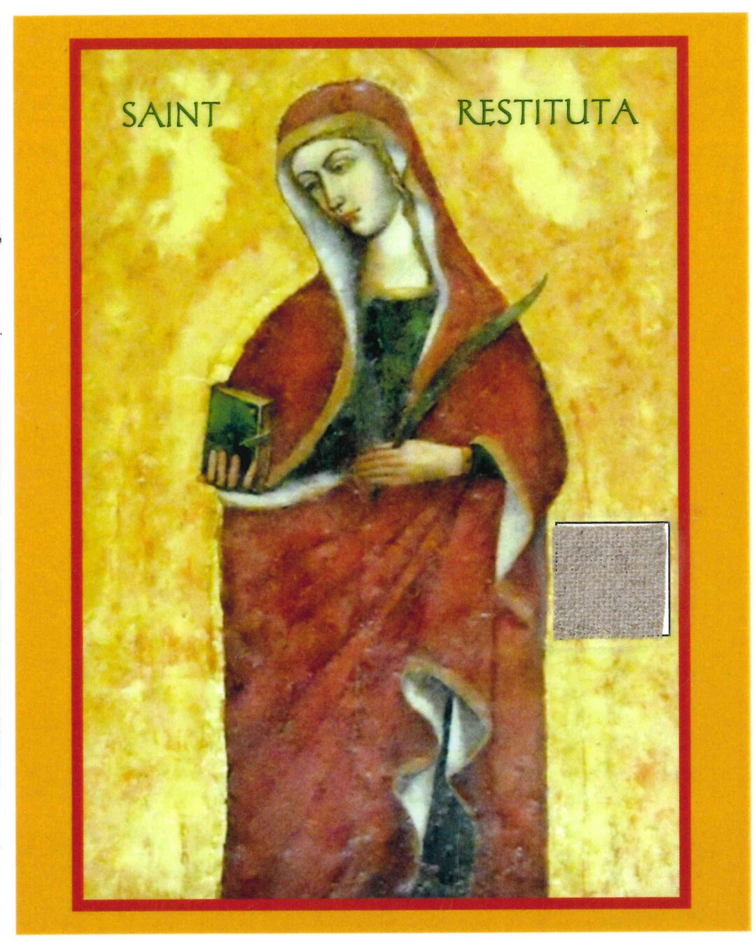 Saint Restituta Relic Card: Patron Saint of Boats, Protection From Fire ...