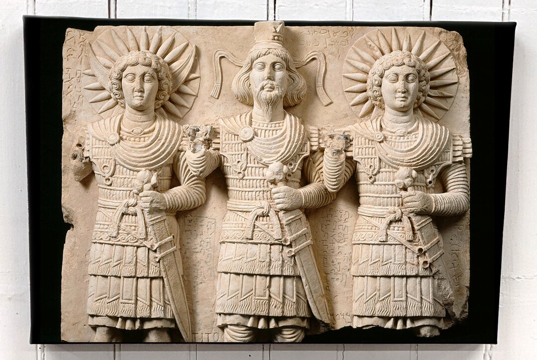 Palmyra Gods Canvas Art: Bel, Iarhibol, Aglibol - 2nd Century Stone ...