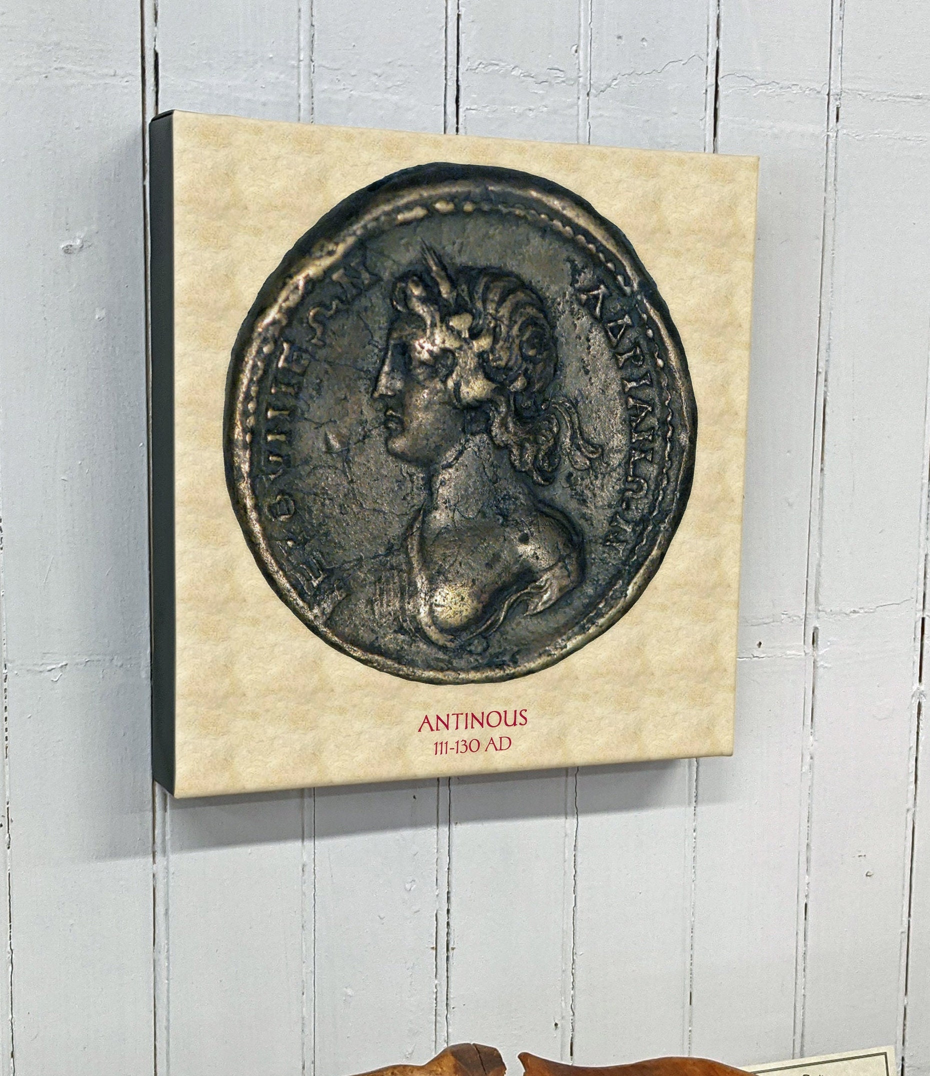 Antinous Coin - the Lover of the Emperor Hadrian - 12x12" Canvas Wall ...