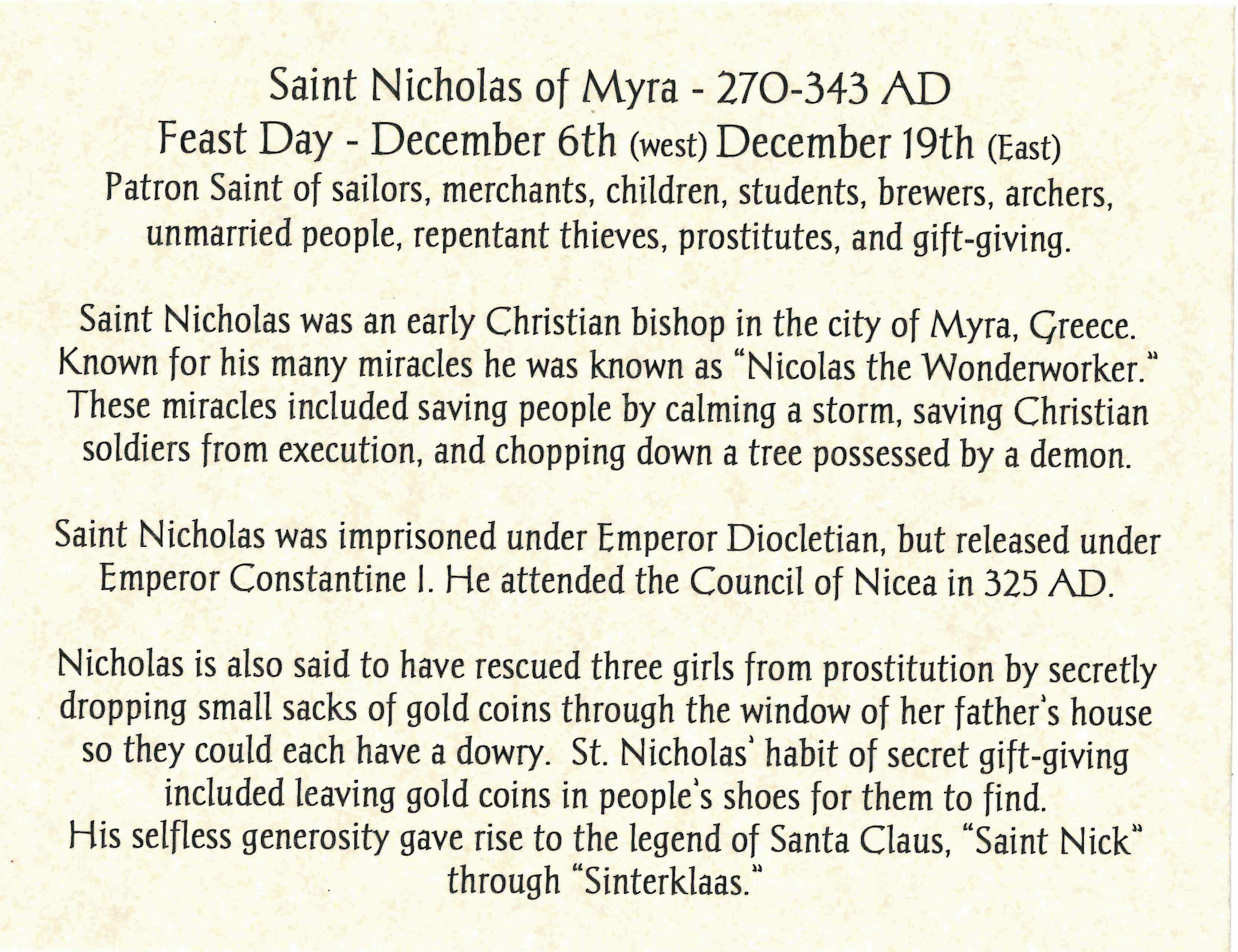 Saint Nicholas Relic: Tertio Ordo, Patron Saint, Historical Artifact - Etsy