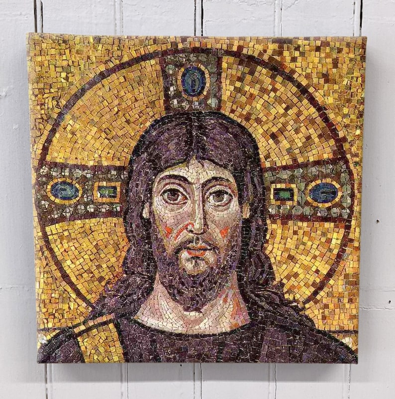 Jesus Christ Image of a 6th Century AD Mosaic From Ravenna, Italy 12x12 ...