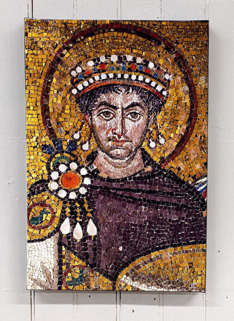 Justinian I - Eastern Roman / Byzantine Emperor - 18x12" Canvas Wall ...