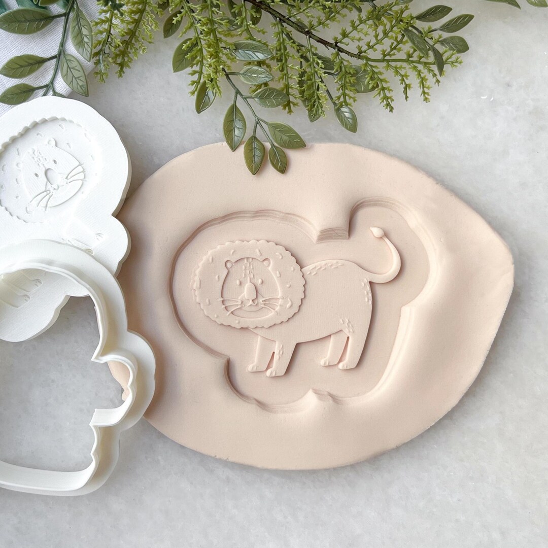 Lion Cookie Cutter & Fondant Stamp • Safari Animal Embosser for Sugar ...