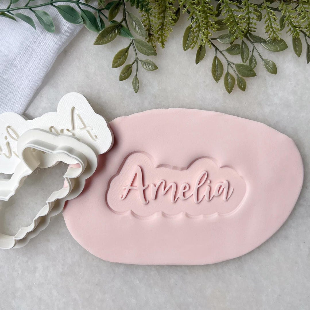 Custom Script Name Cookie Cutter & Stamp | Personalised Birthday ...