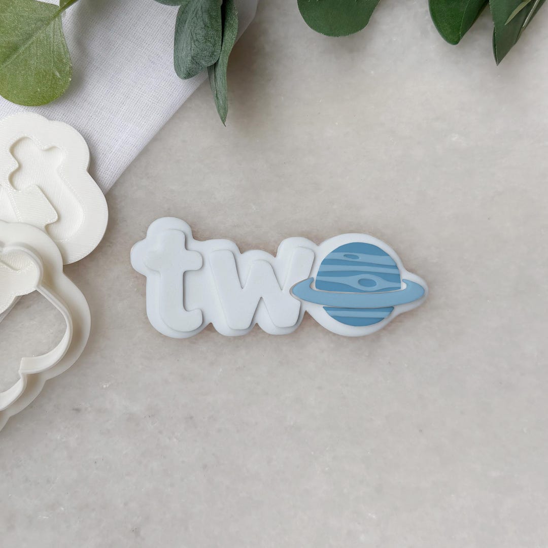 Space 2nd Birthday Cookie Cutter & Fondant Stamp • Planet Embosser ...