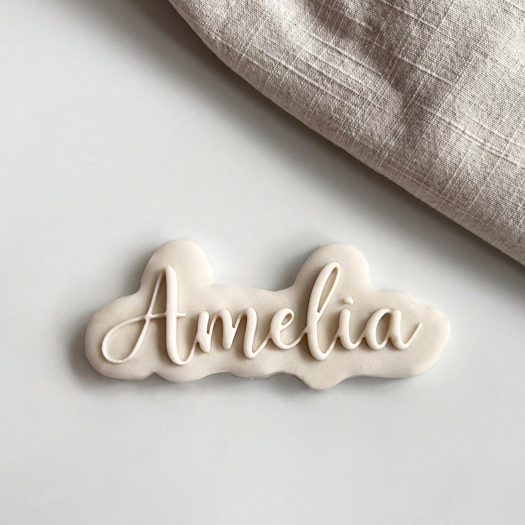 Custom Script Name Cookie Cutter & Stamp | Personalised Cookie Cutter ...