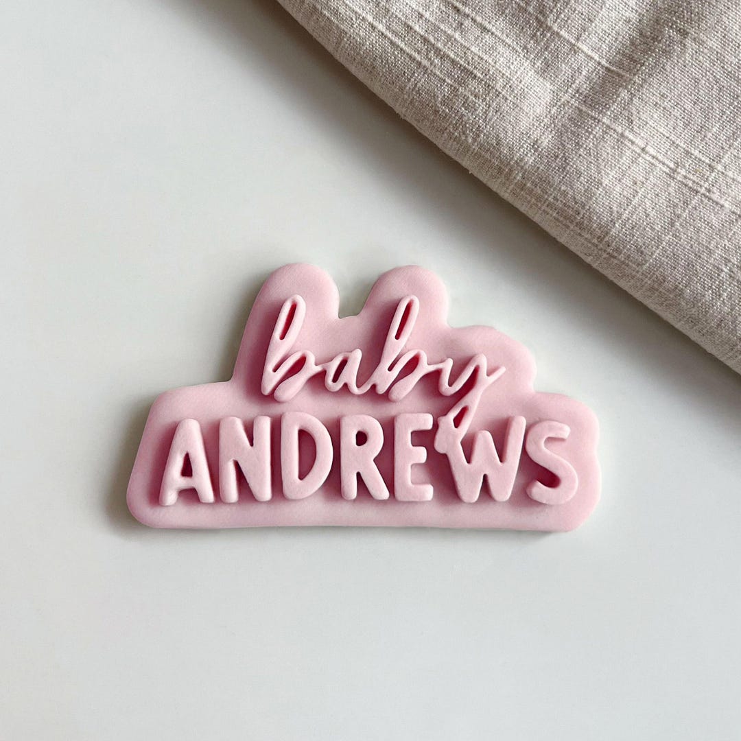 Custom Baby Name Cookie Cutter & Stamp | Personalised Baby Shower ...