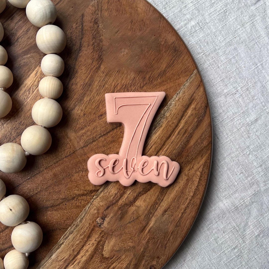 7th Birthday Cookie Cutter & Stamp Set | Number Seven Cookie Cutter for ...