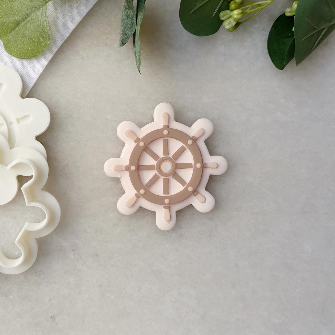 Ship Wheel Cookie Cutter & Fondant Stamp • Boat Cookie Embosser ...