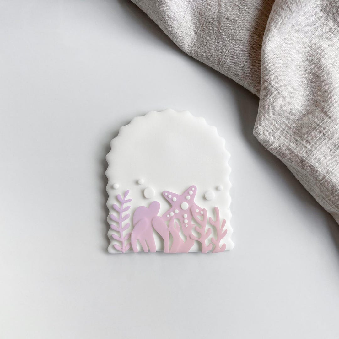 Mermaid Ocean Theme Cookie Cutter & Stamp | Beach Themed Cookie Cutter ...