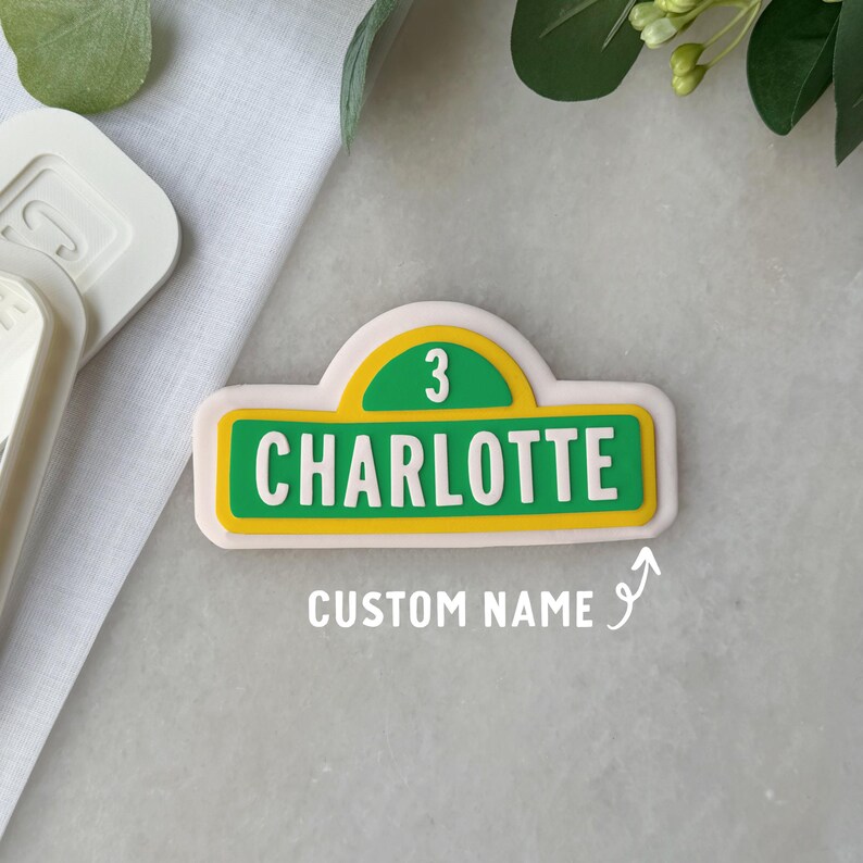 Custom Sign Name Cookie Cutter & Fondant Stamp • Personalised Street ...
