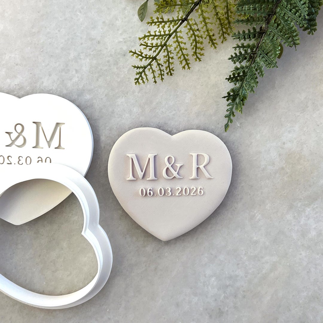 Custom Wedding Cookie Cutter & Fondant Stamp • Personalised Engagement ...