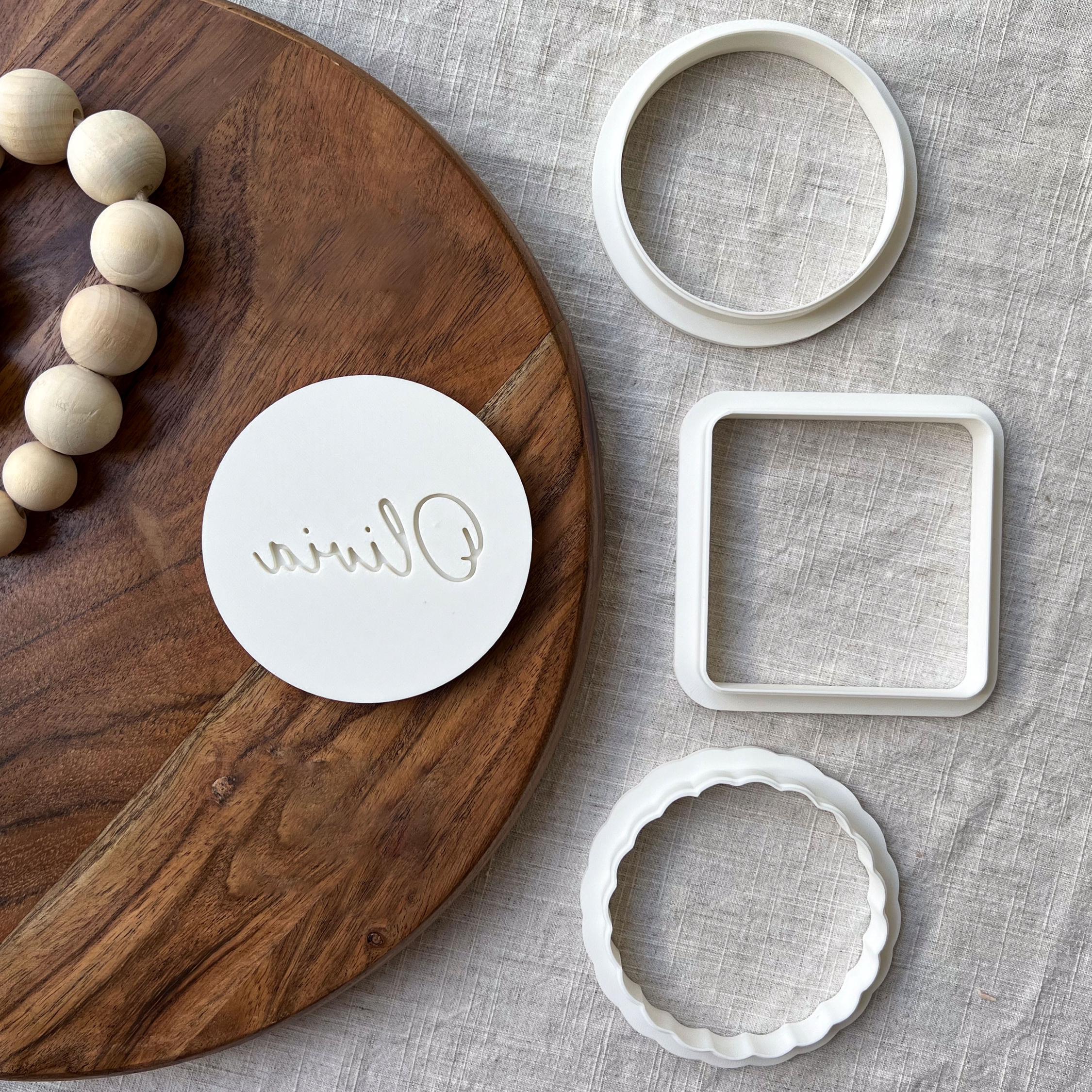 Custom Name Cookie Cutter & Stamp | Personalised Cookie Embosser for ...