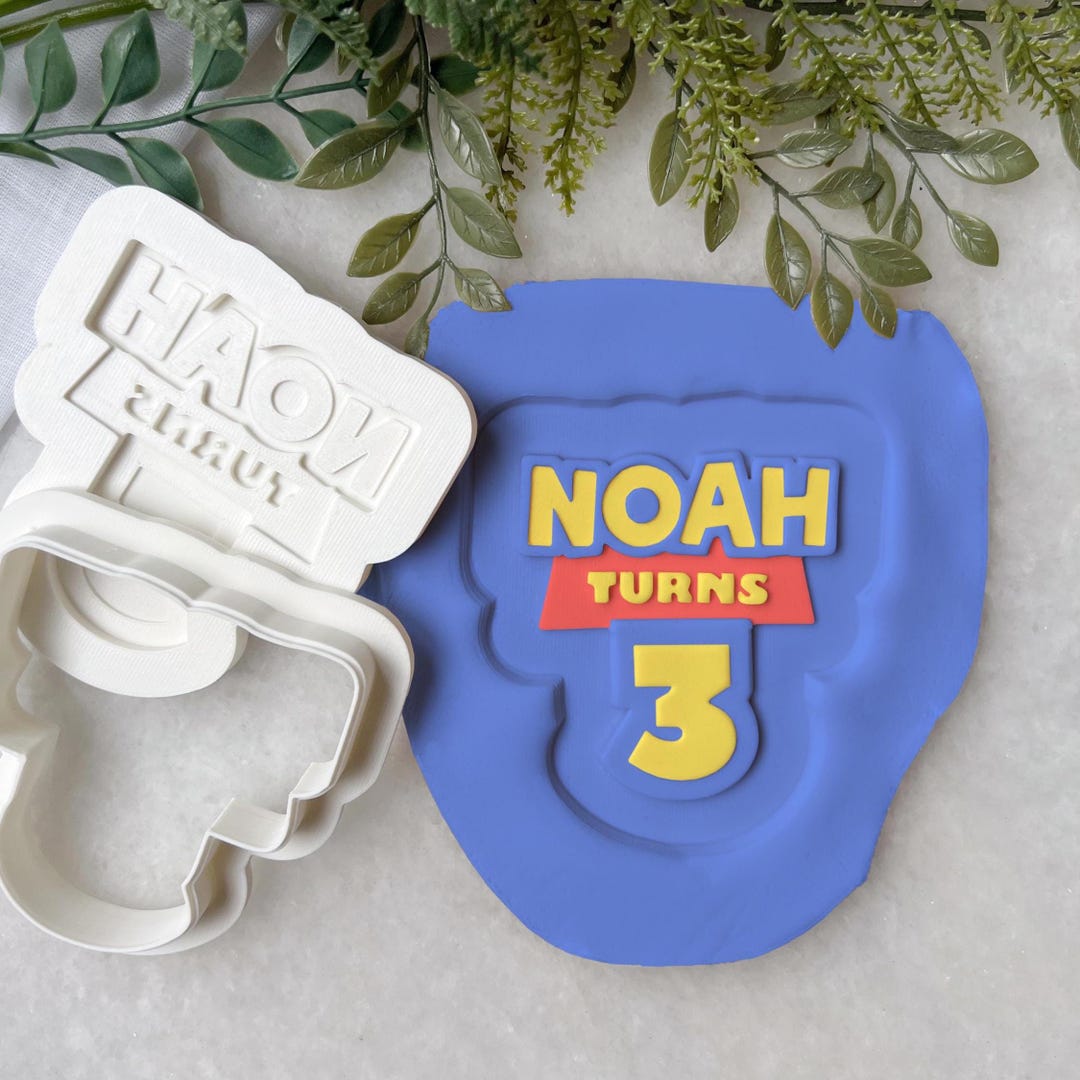 Custom 3rd Birthday Cookie Cutter & Stamp | Personalised Cookie Cutter ...