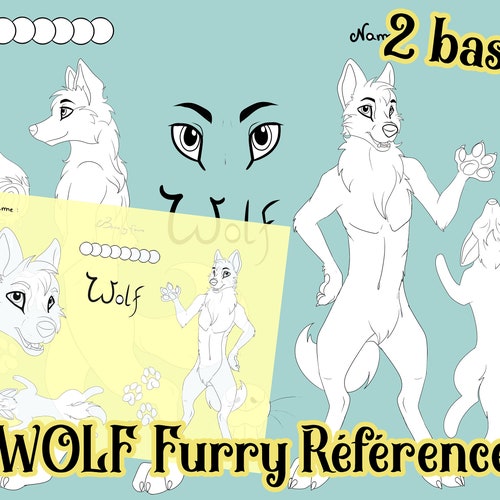 Wolf Male Furry Reference Sheet Base - Etsy