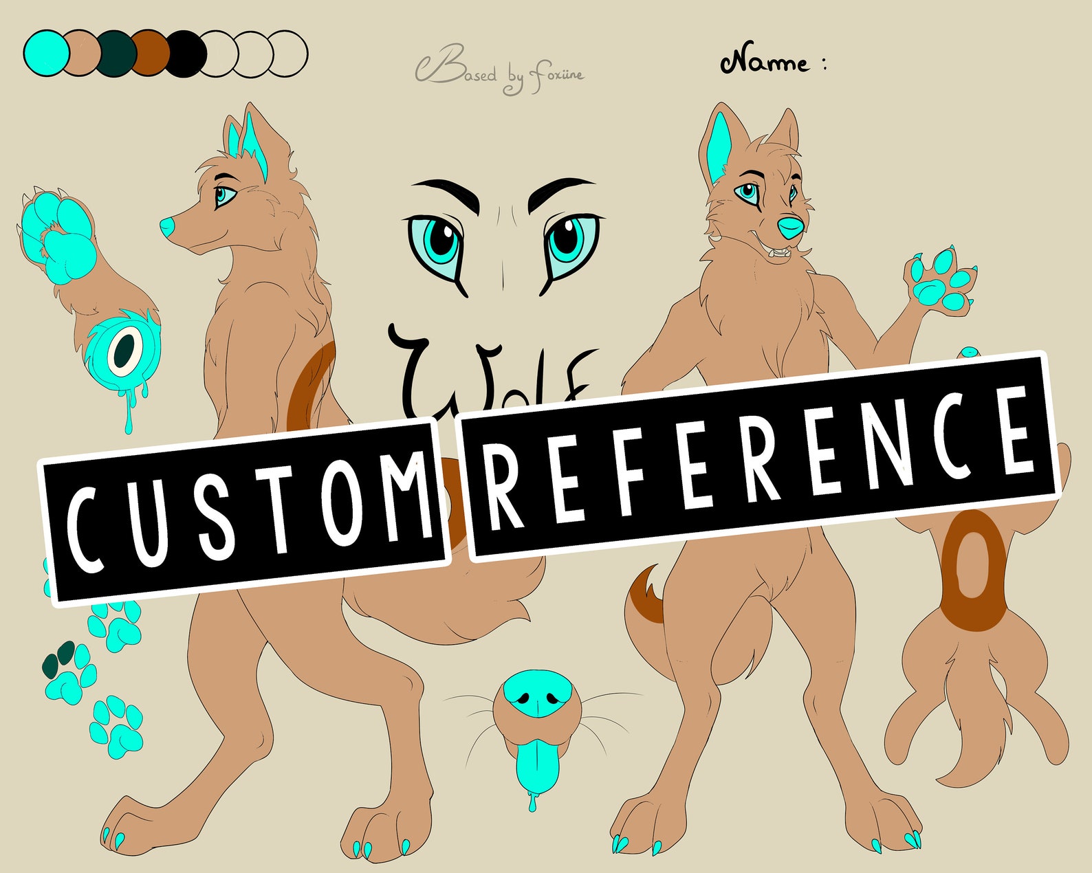 Wolf Male Furry Reference Sheet Base | Etsy UK