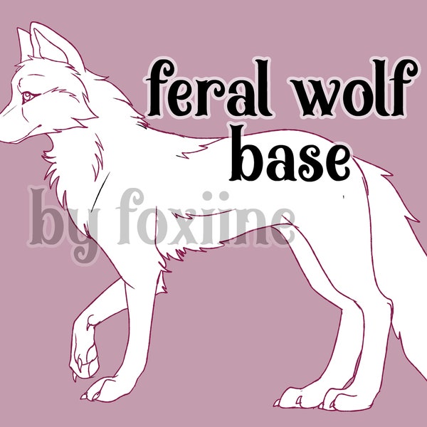 Feral Wolf Base Reference Lineart - Etsy