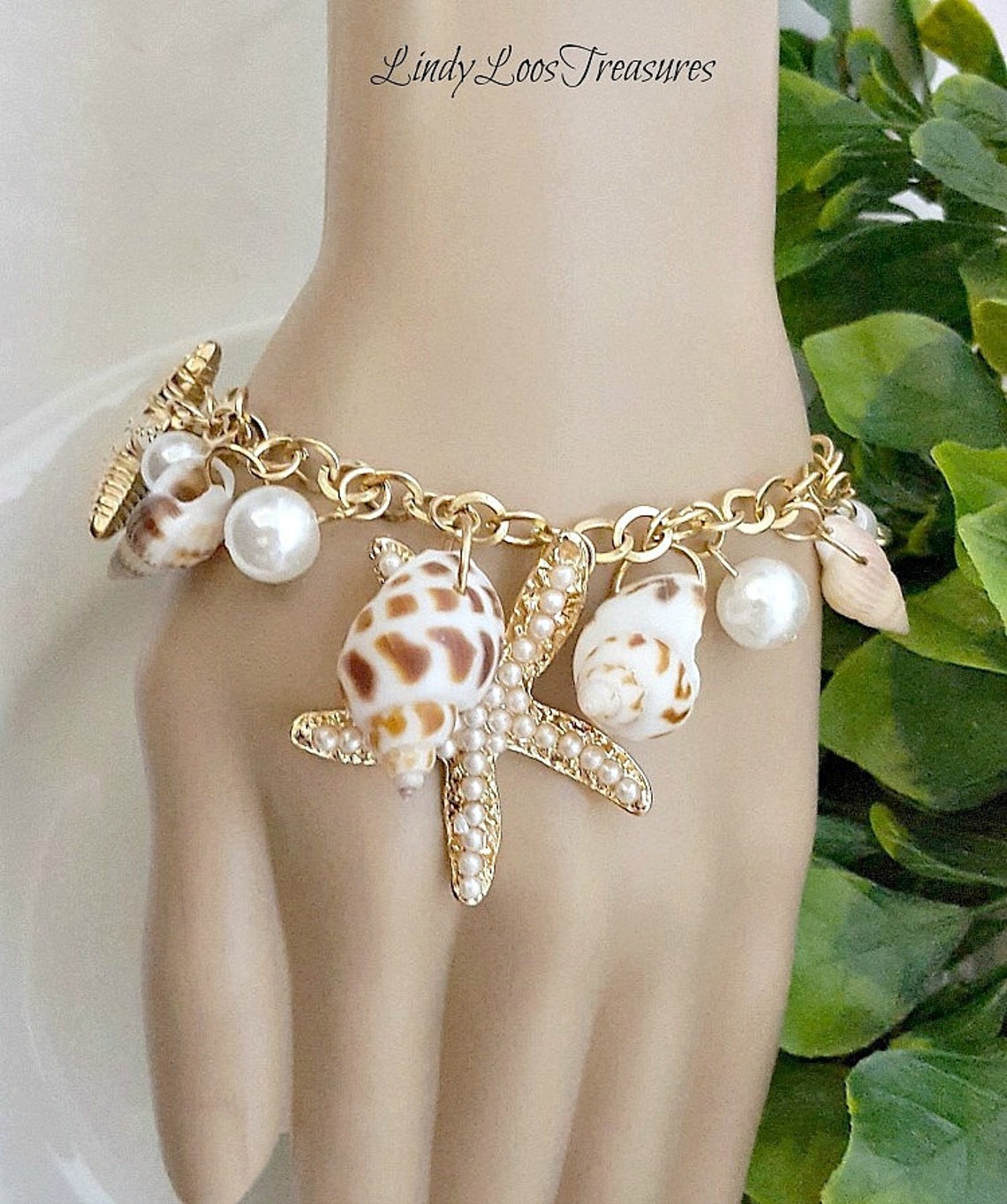 Gold Shell Bracelet Shell Bracelet Starfish Bracelet Beach - Etsy