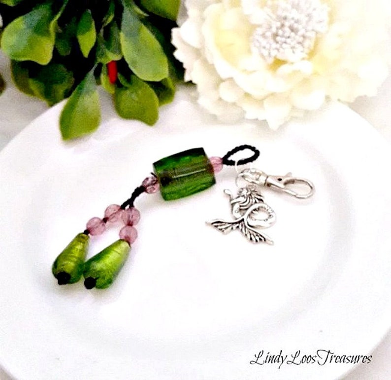 Mermaid Key Chain Planner Charm Purse Charm Key Chain - Etsy