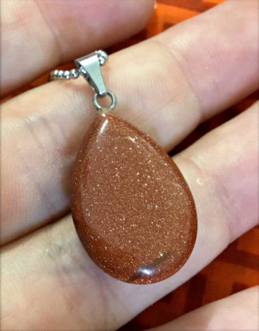 Goldstone Gemstone Pendant, Goldstone Pendant, Gemstone Necklace ...