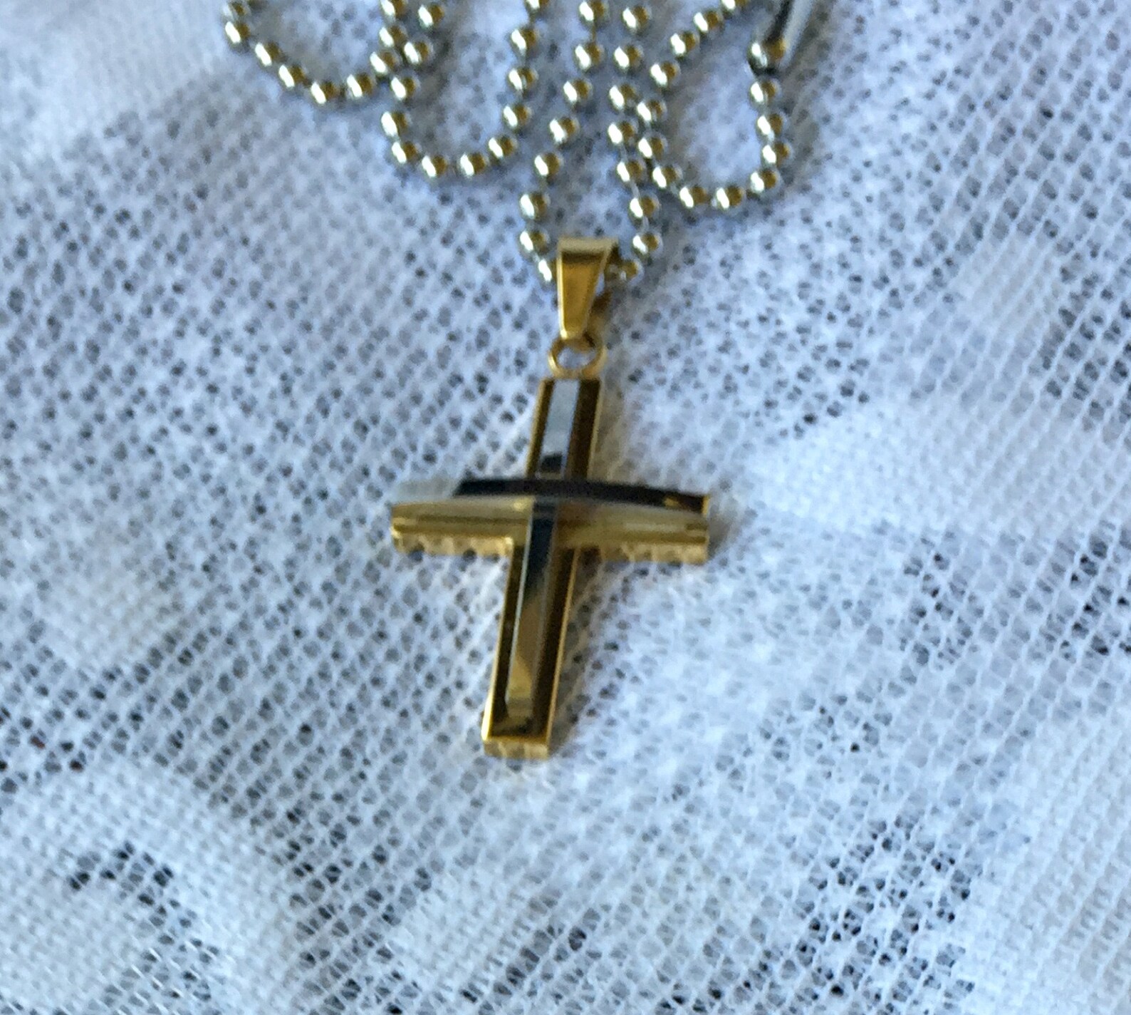 Two Tone Cross Pendant, Yellow Gold Religious Two Tone Cross Pendant ...