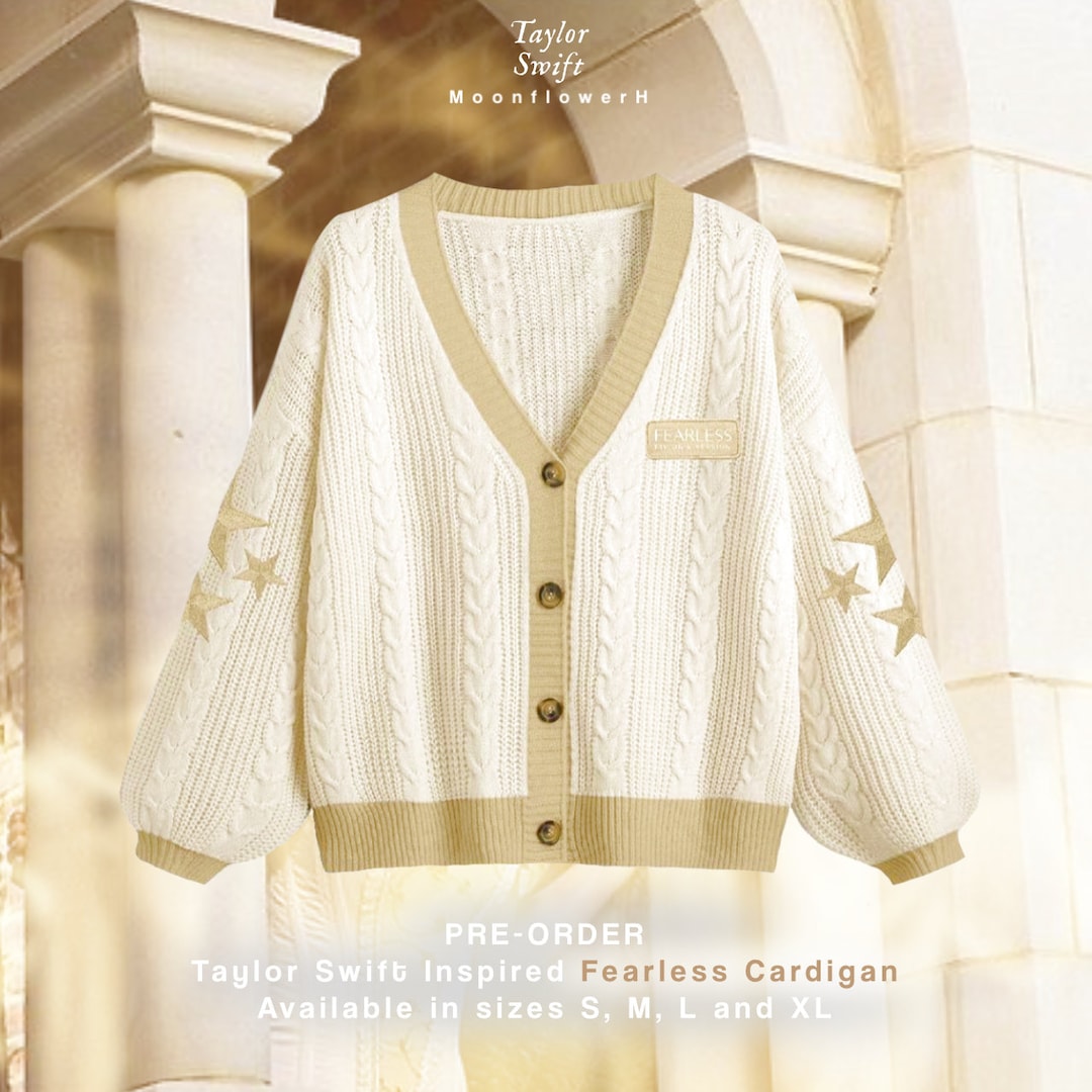 Taylor Swift Fearless INSPIRED Cardigan Fanmade Merch - Etsy