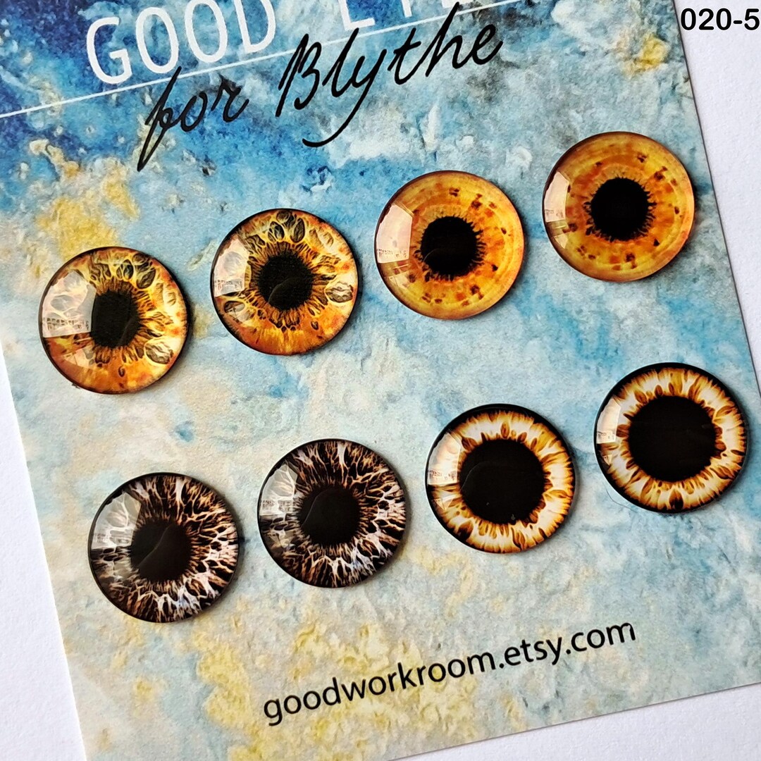 020 ONE Pair or FOUR Pairs Brown Eye Chips for Blythe Thin Glass Neo ...