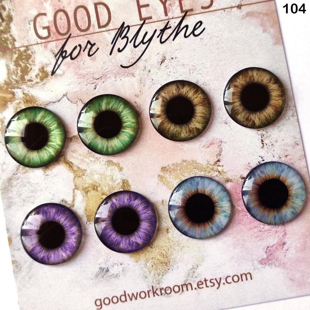 104 ONE Pair or FOUR Pairs Green Brown Purple and Turquoise Eye Chips ...