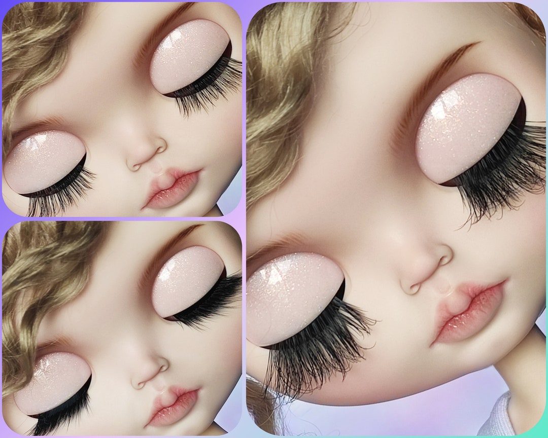 3 VARIANTS - Black Eyelashes for Blythe Dolls, Lashes for Dolls ...